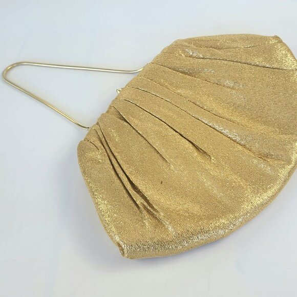 Bags | Vintage Gold Cloth Hand Purse Made In Usa | Poshmark